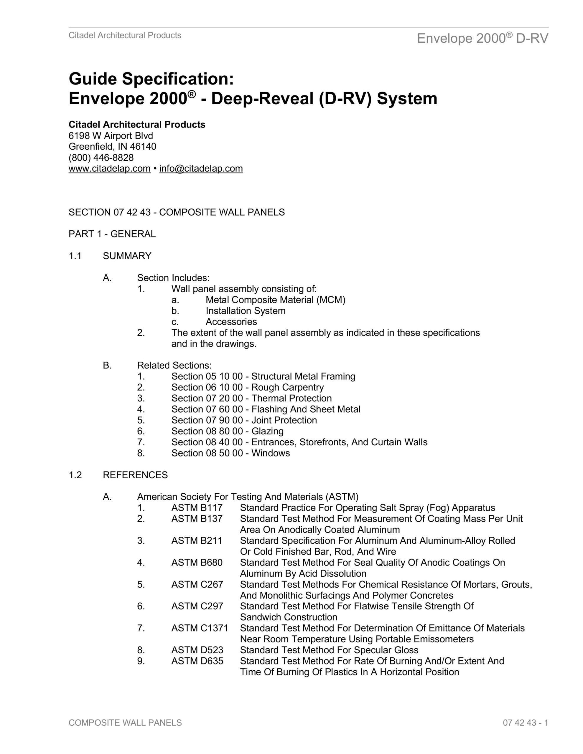 Envelope 2000® Deep-Reveal (DRV) - Citadel Architectural Products