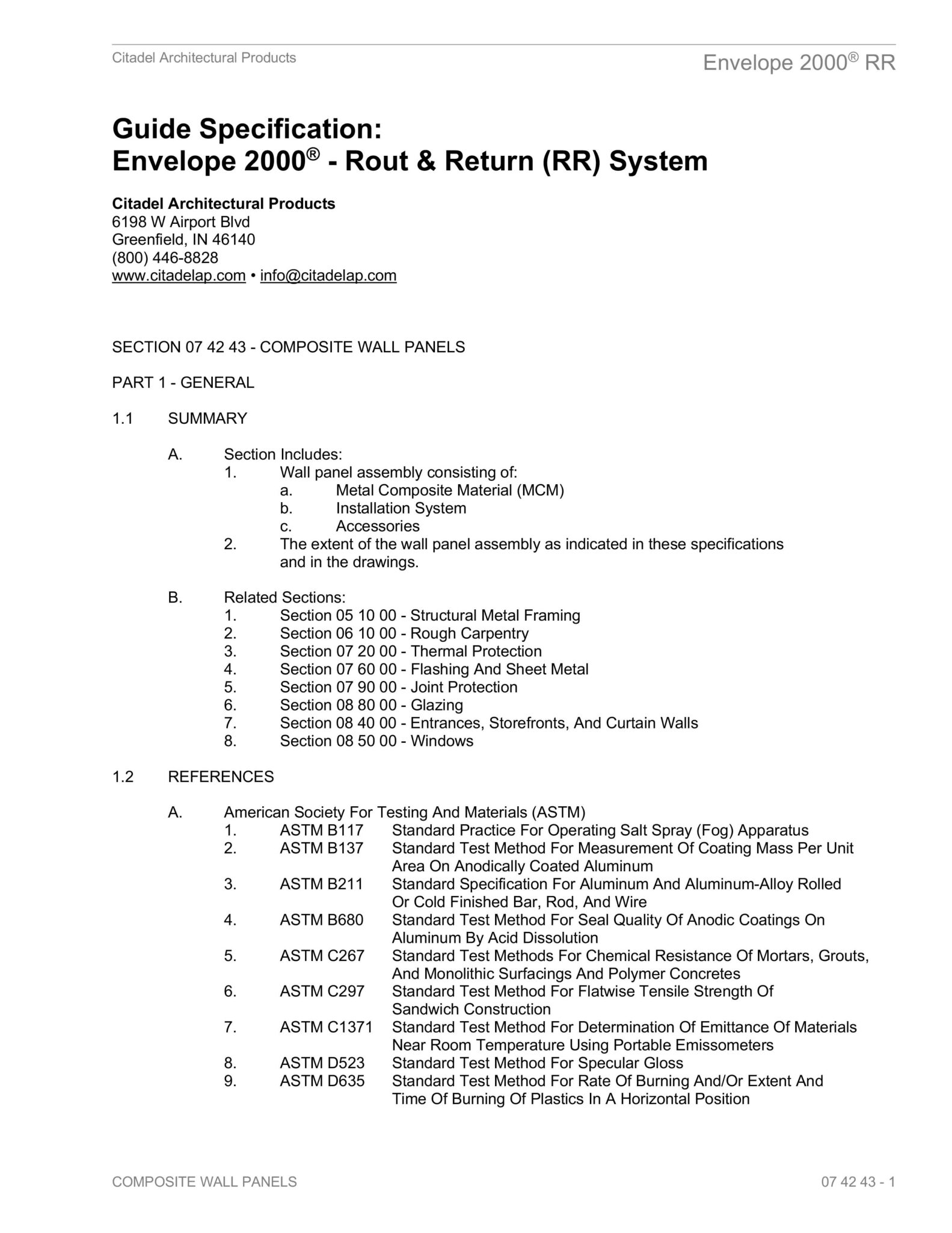 Envelope 2000® Rout & Return (RR) - Citadel Architectural Products